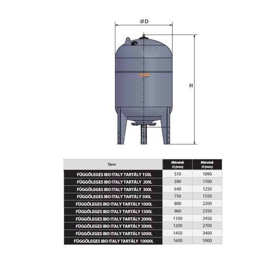 IBO ITALY hidrofor tartály álló 100L GBV-Hidrofor tartályok-0-034040030-KDA Szivattyútech